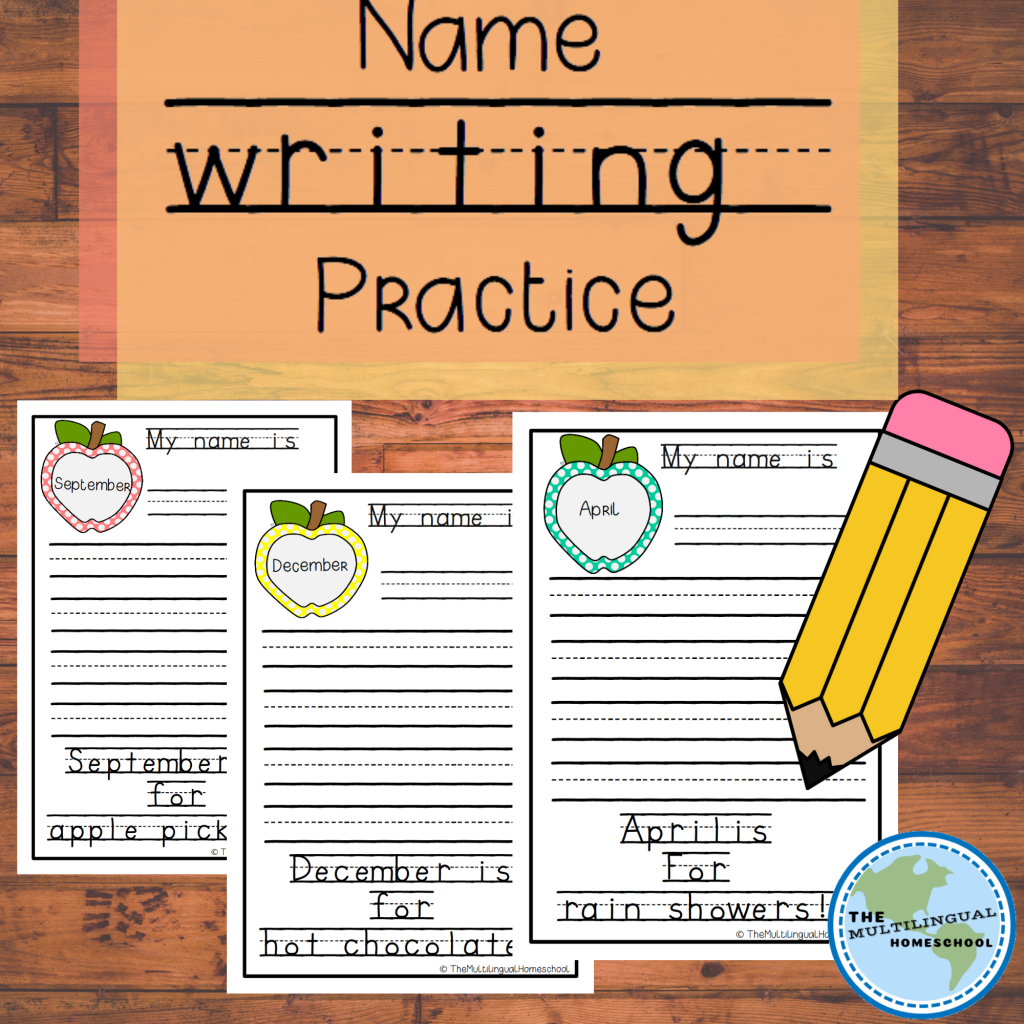 Name Writing Practice Sheets - The Multilingual Home
